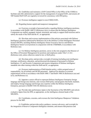 Department of Defense Instruction 5143_DUSD Intelligence 24Oct14 | PDF