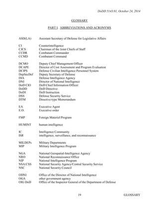 Department of Defense Instruction 5143_DUSD Intelligence 24Oct14 | PDF