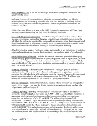 DoDD 6495.01 SAPR Program | PDF