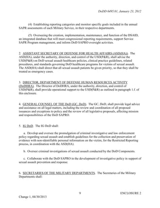 DoDD 6495.01 SAPR Program | PDF