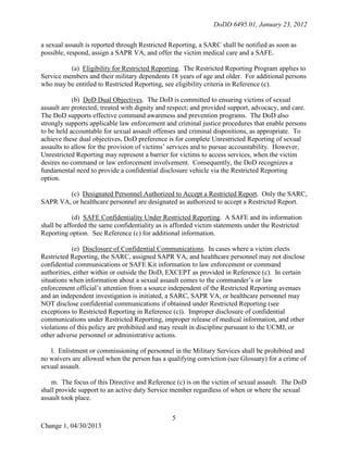 DoDD 6495.01 SAPR Program | PDF