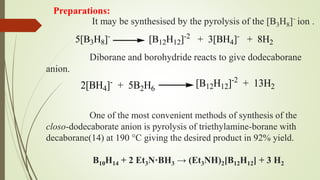 Dodecaborane anion | PPTX
