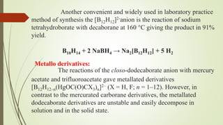 Dodecaborane anion | PPTX