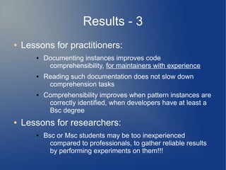 Documenting design pattern instances: A Family of experiments on Source code comprehensibility | PDF