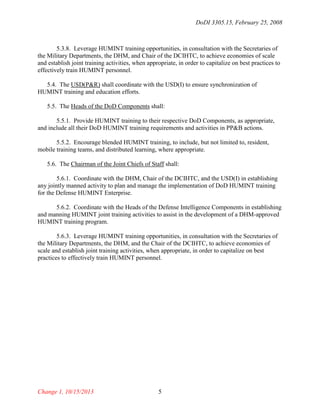 Do d human intelligence (humint) training dodi 3305-15 | PDF