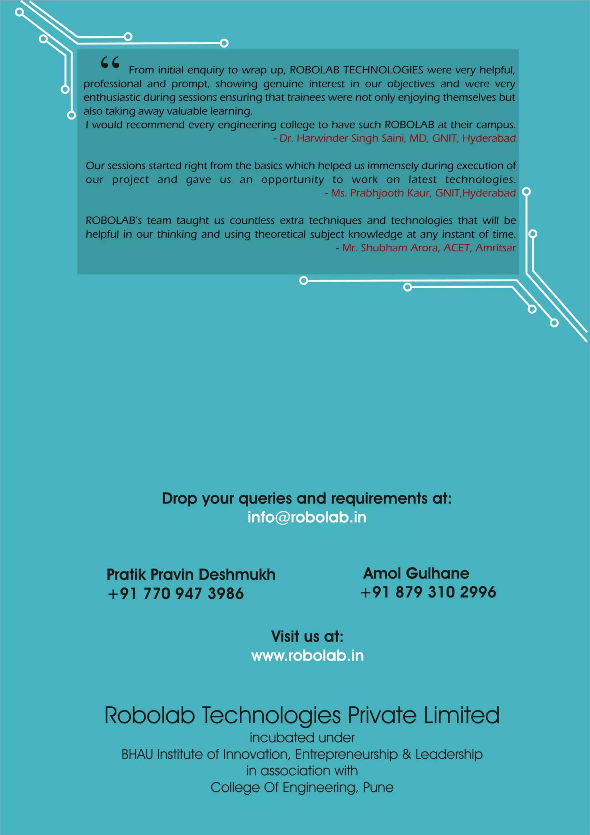 Robolab technologies-complete-brochure-2015 | PDF