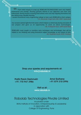 Robolab technologies-complete-brochure-2015 | PDF