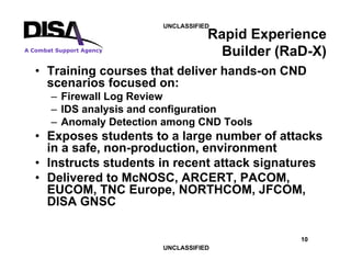 DoD IA Training Products, Tools Integration, and Operationalization | PPT