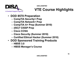 DoD IA Training Products, Tools Integration, and Operationalization | PPT