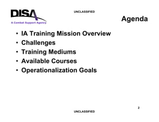 DoD IA Training Products, Tools Integration, and Operationalization | PPT
