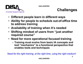 DoD IA Training Products, Tools Integration, and Operationalization | PPT