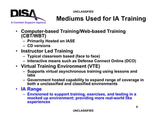 DoD IA Training Products, Tools Integration, and Operationalization | PPT