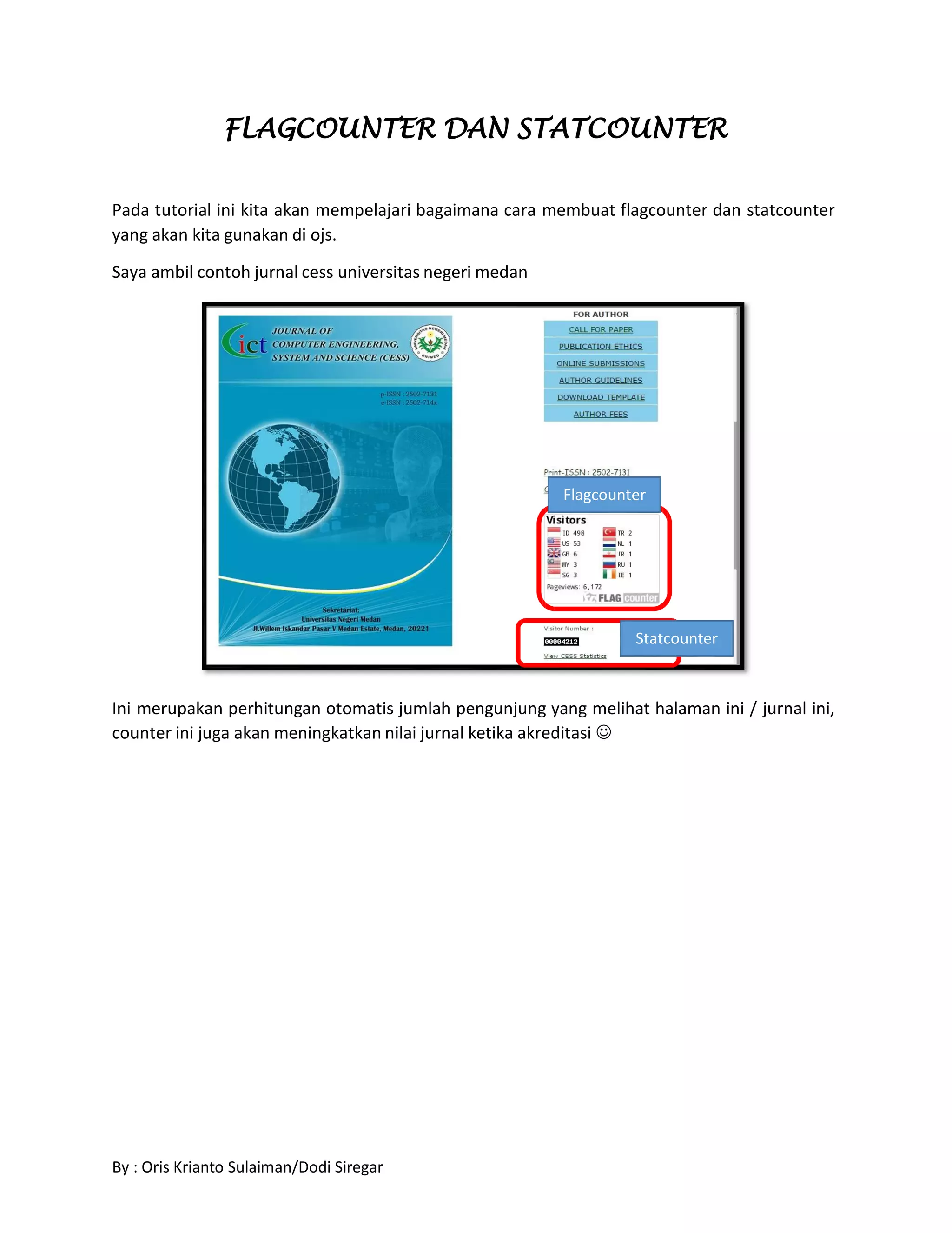 MEMBUAT FLAGCOUNTER dan STATCOUNTER Pada OJS | PDF