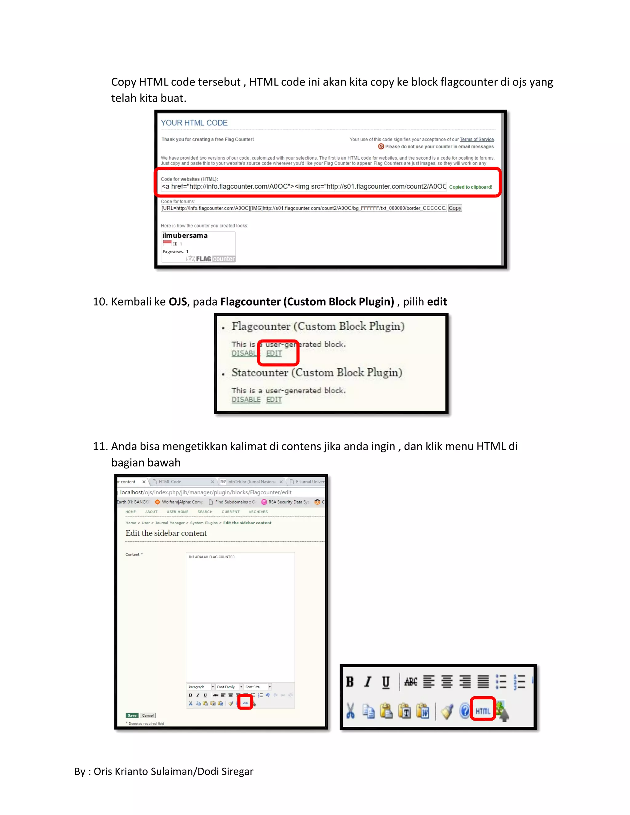 MEMBUAT FLAGCOUNTER dan STATCOUNTER Pada OJS | PDF