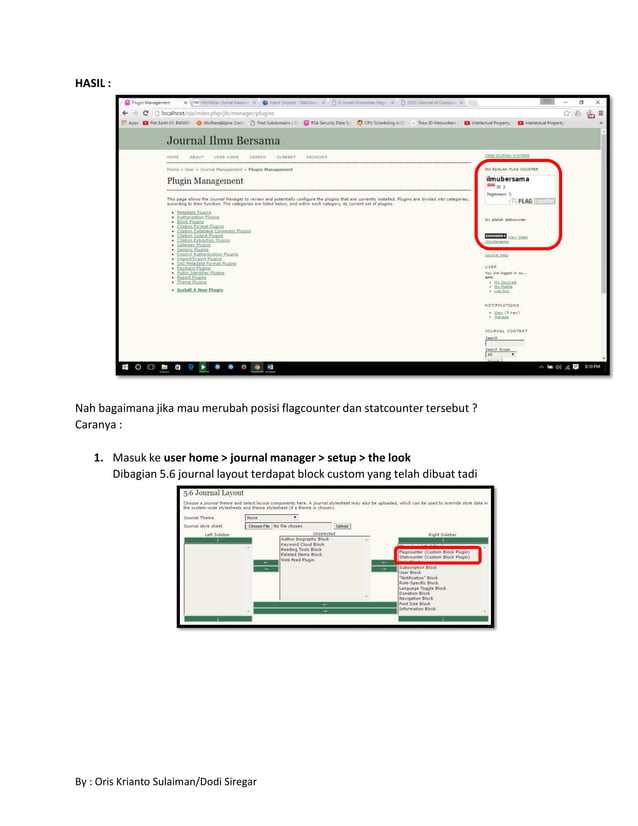 MEMBUAT FLAGCOUNTER dan STATCOUNTER Pada OJS | PDF