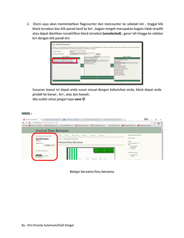MEMBUAT FLAGCOUNTER dan STATCOUNTER Pada OJS | PDF
