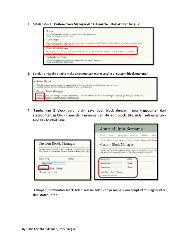 MEMBUAT FLAGCOUNTER dan STATCOUNTER Pada OJS | PDF