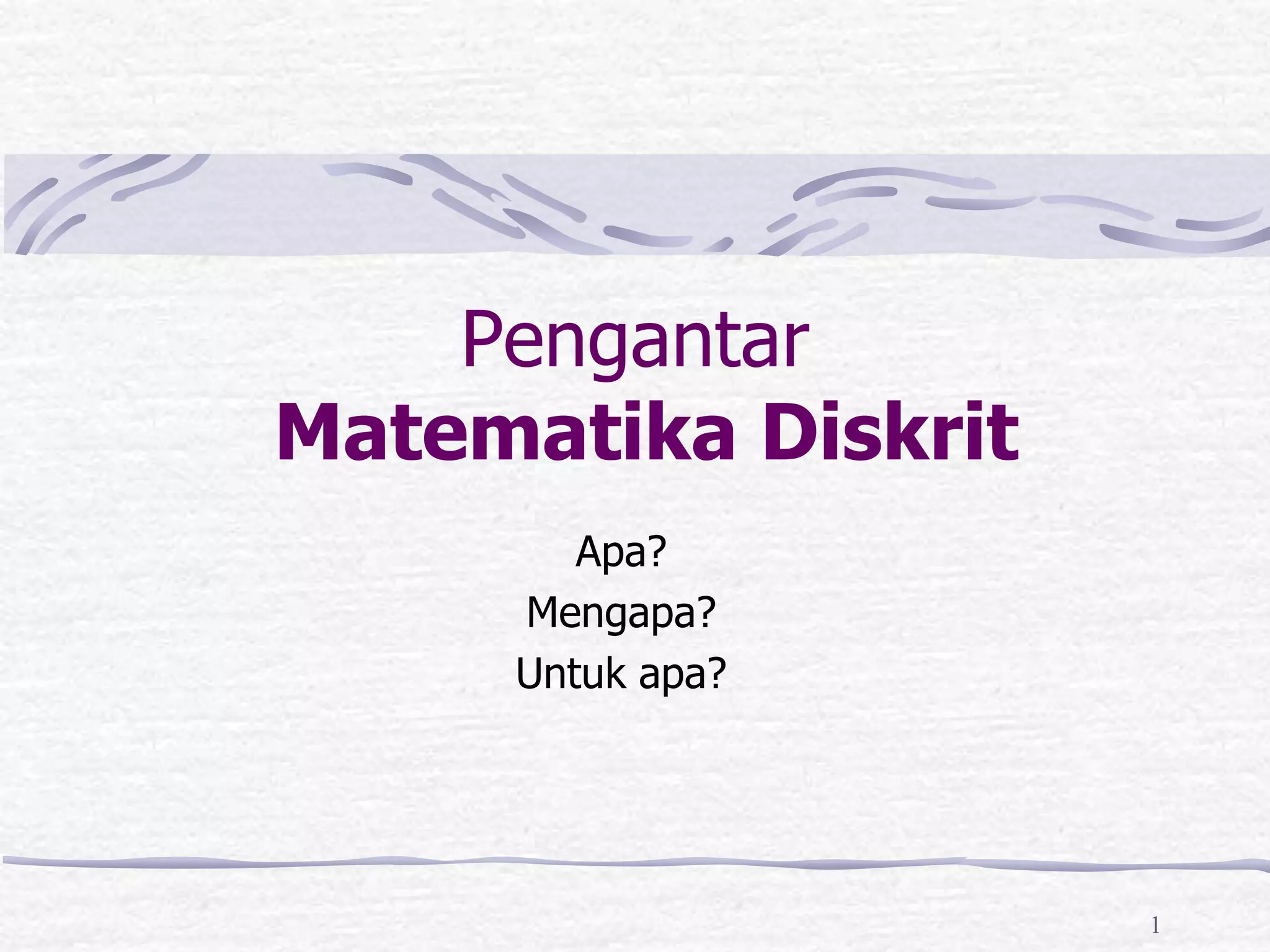 Pengantar matematika diskrit | PDF