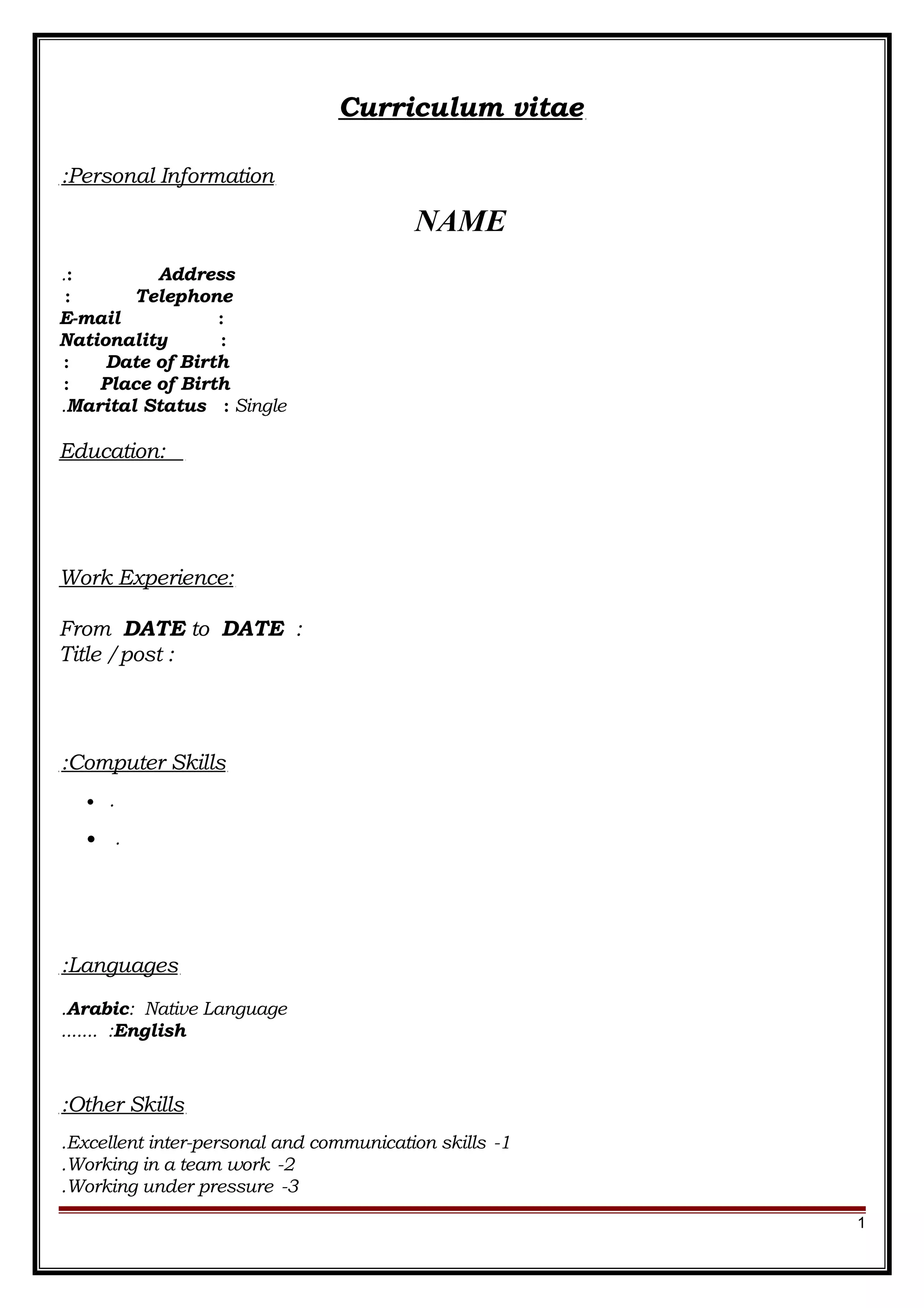 Dodo | DOC | Resume Writing and Advice | Job Search