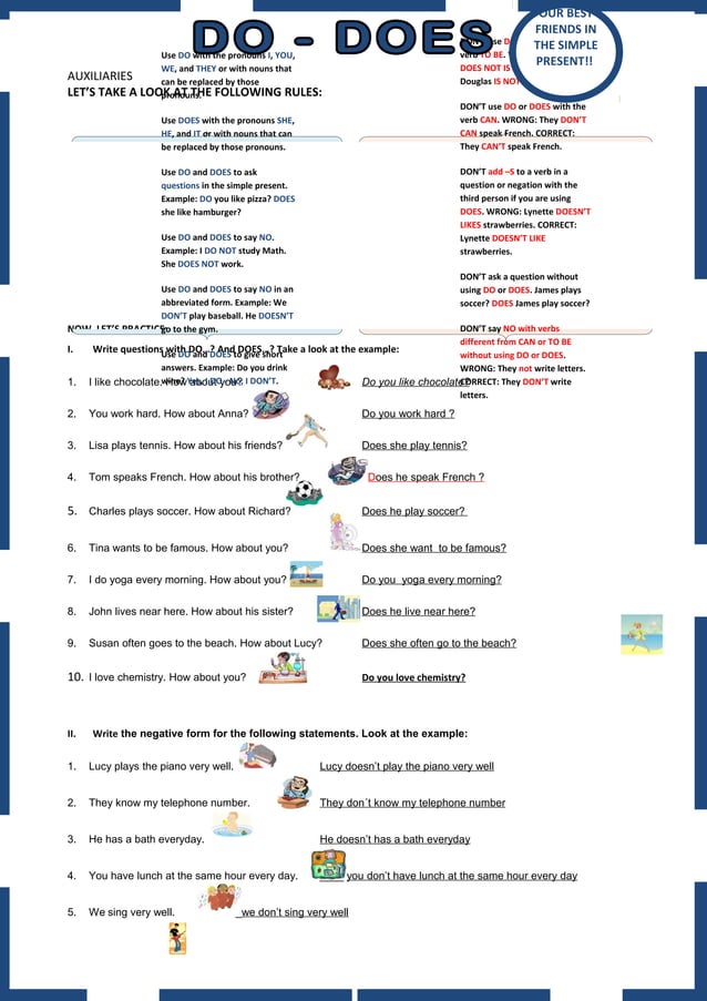 Do does auxiliaries1 | PDF