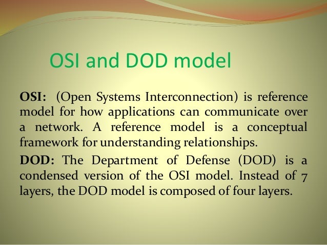 Dod & osi model