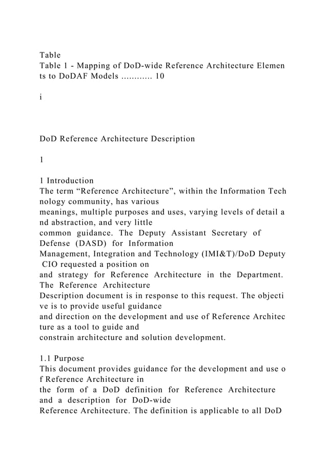 DoD Reference Architecture Description Office of the A.docx DoD Reference Architecture Description Office of the A.docx