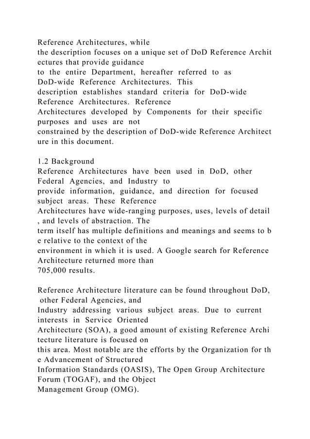 DoD Reference Architecture Description Office of the A.docx DoD Reference Architecture Description Office of the A.docx