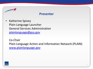 GSA Plain Language Briefing | PPT
