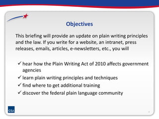 GSA Plain Language Briefing | PPT