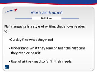 GSA Plain Language Briefing | PPT