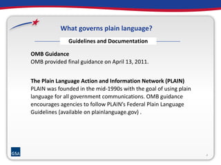 GSA Plain Language Briefing | PPT