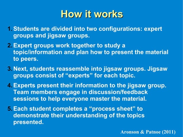 Jigsaw Cooperative Learning | PPT