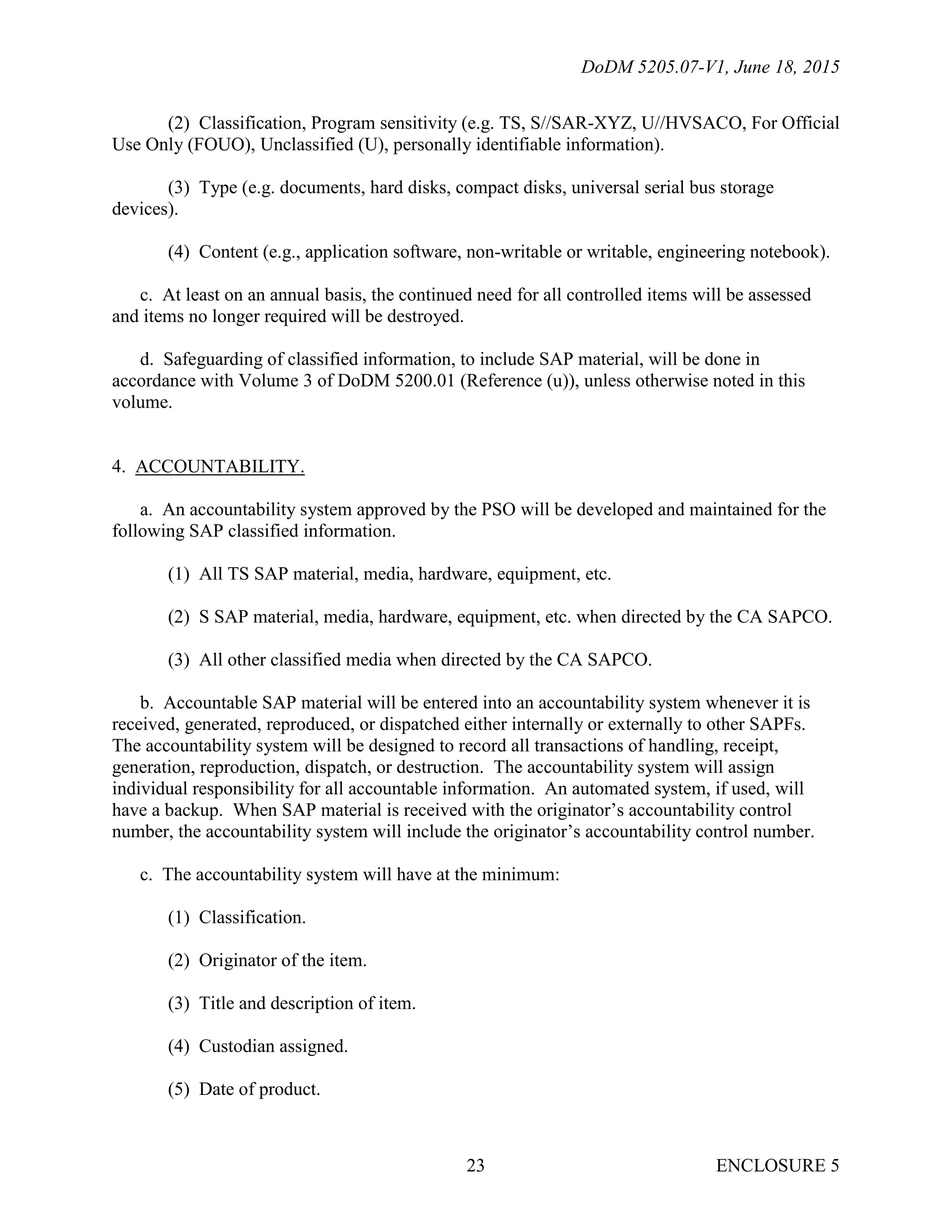 Do d special access program security manual dodm 5205-07-v1 | PDF ...