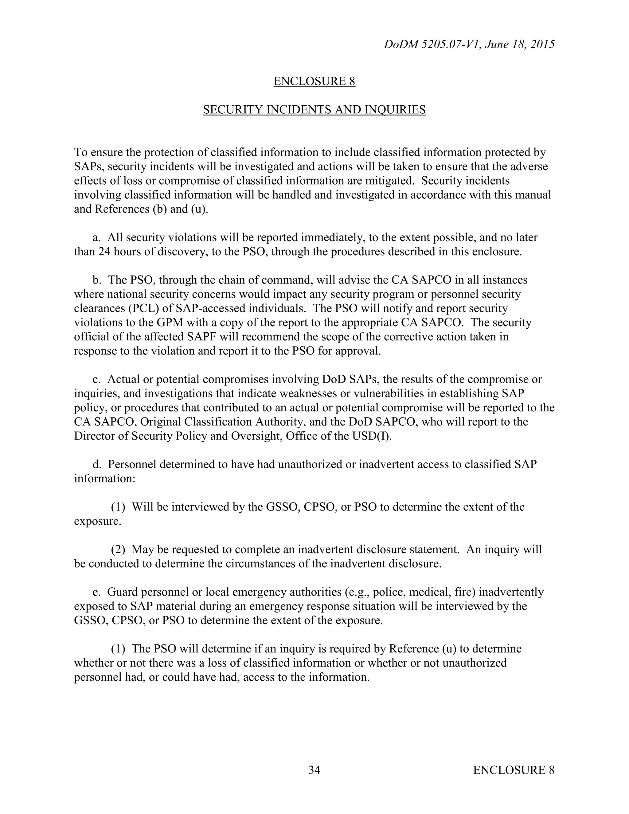 Do d special access program security manual dodm 5205-07-v1 | PDF ...