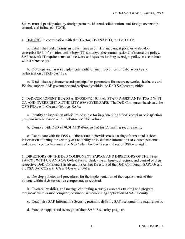 Do d special access program security manual dodm 5205-07-v1 | PDF ...