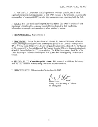 Do d special access program security manual dodm 5205-07-v1 | PDF ...