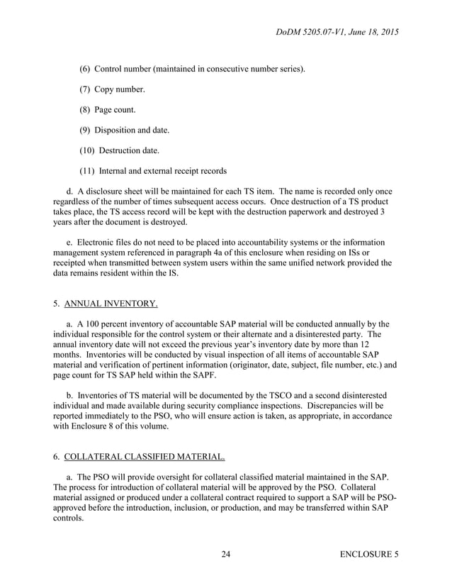 Do d special access program security manual dodm 5205-07-v1 | PDF ...