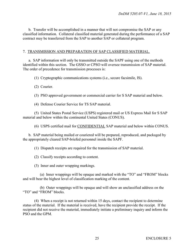 Do d special access program security manual dodm 5205-07-v1 | PDF ...