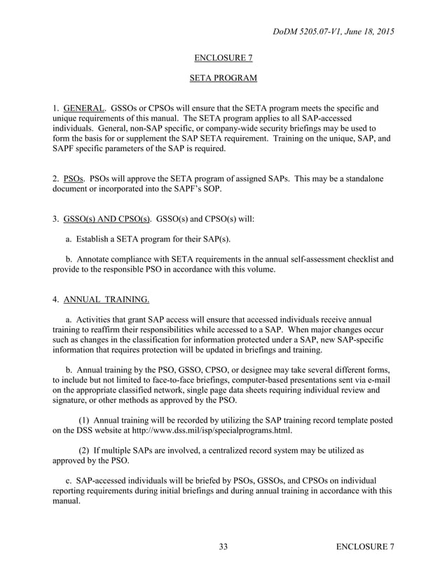 Do d special access program security manual dodm 5205-07-v1 | PDF | Operating Systems | Computer ...