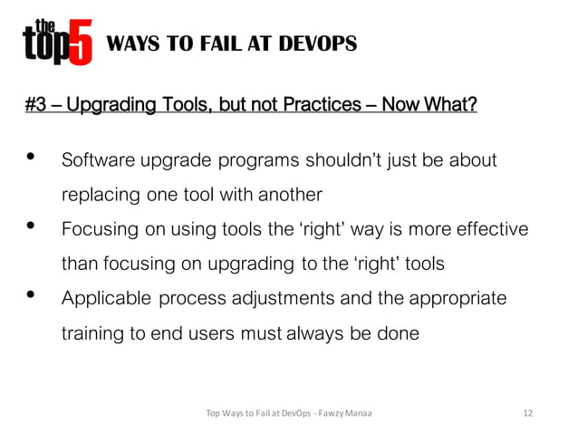 Top 5 Ways to Fail at DevOps | PPT