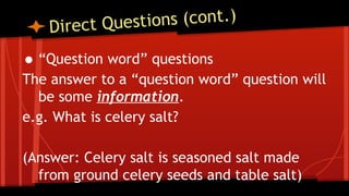 Direct and Indirect questions | PPT