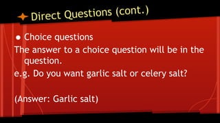 Direct and Indirect questions | PPT