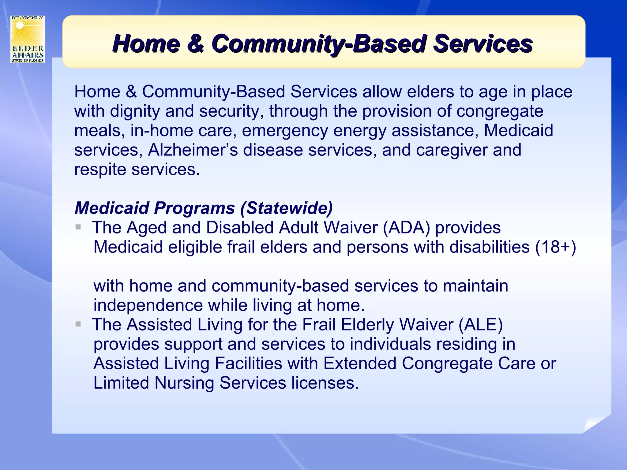Florida Department of Elder Affairs Overview | PPT