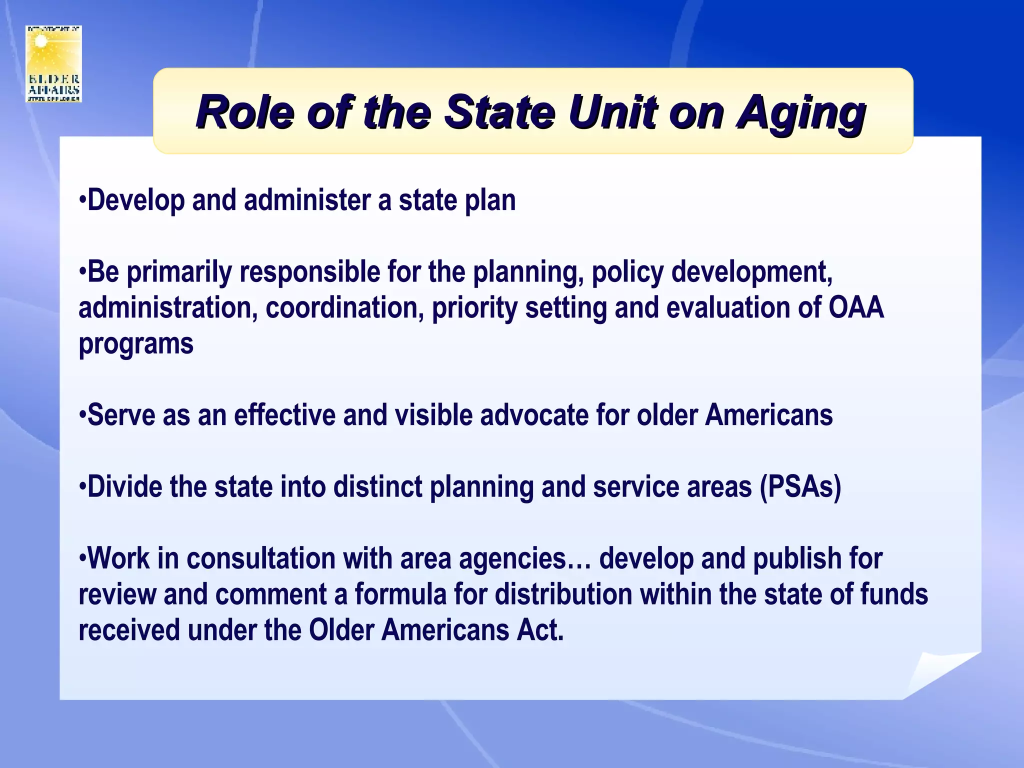Florida Department of Elder Affairs Overview | PPT