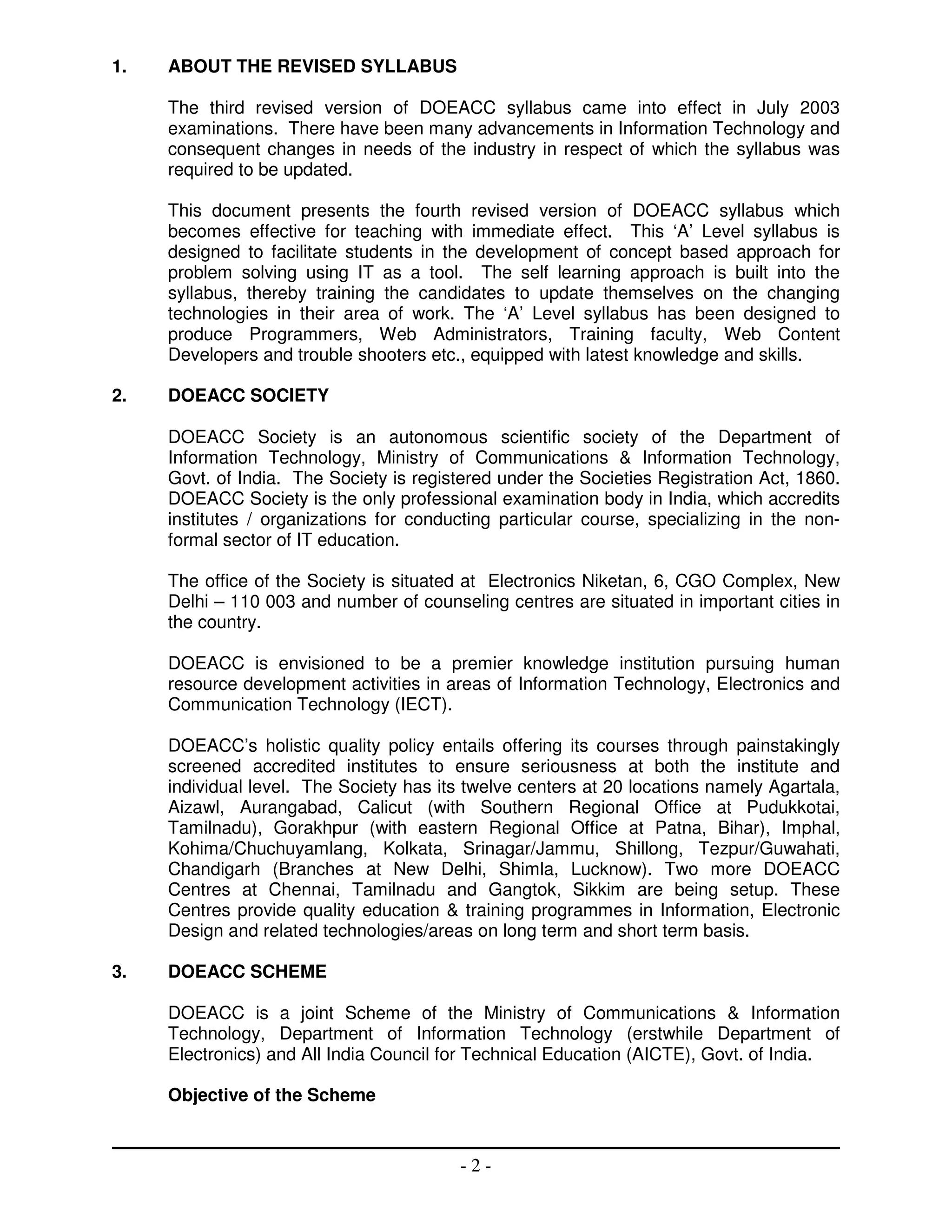 Doeacc revised a_level | PDF