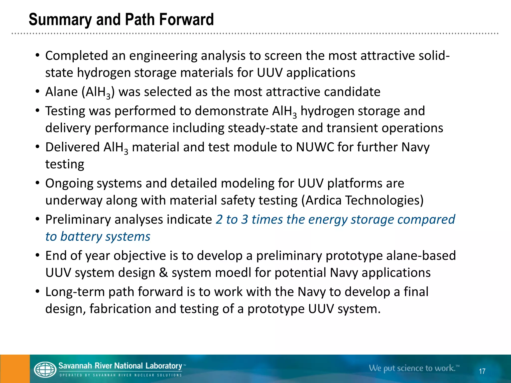 Investigation of Metal and Chemical Hydrides for Hydrogen Storage in ...