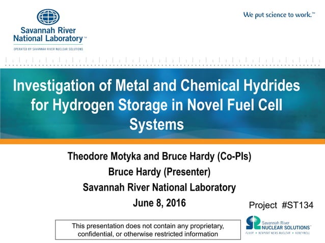 Investigation of Metal and Chemical Hydrides for Hydrogen Storage in ...