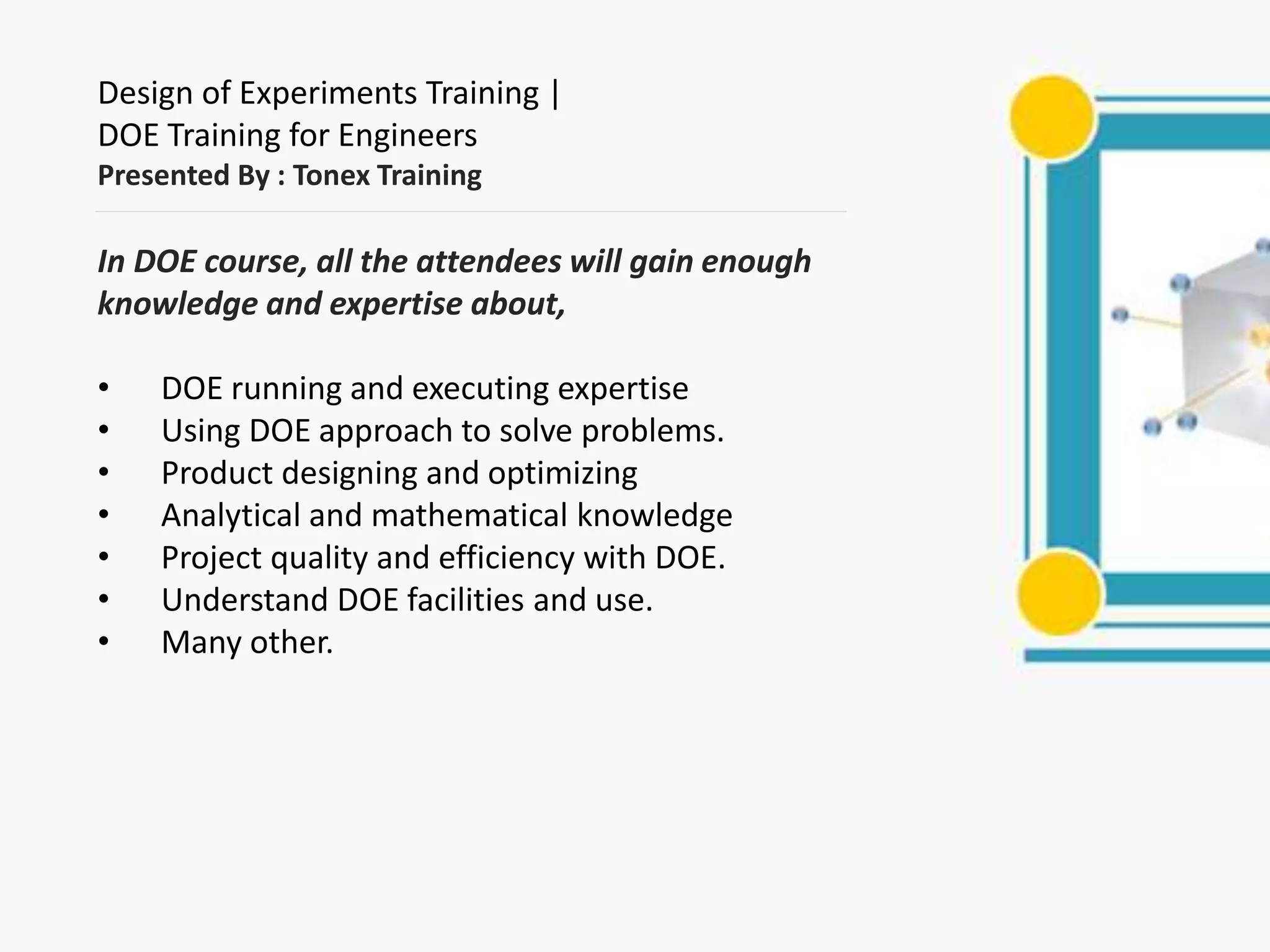 DOE, Design Of Experiments, DoE Training, Learn How To Use DoE, Taguchi ...