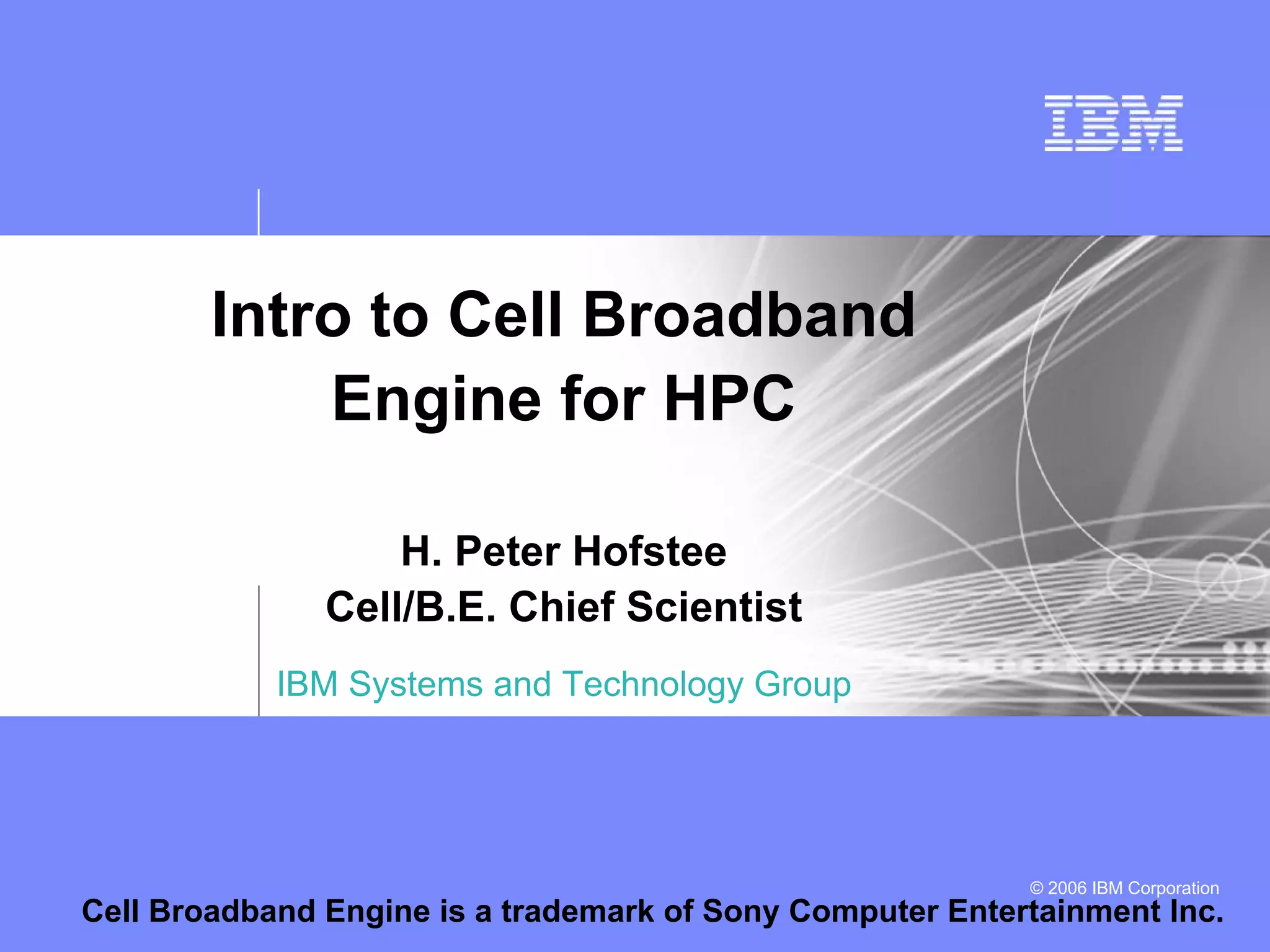 Intro to Cell Broadband Engine for HPC | PDF