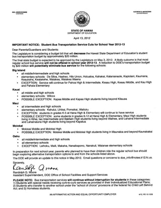 Rep. Oshiro's letter to Supt. Matayoshi | PDF